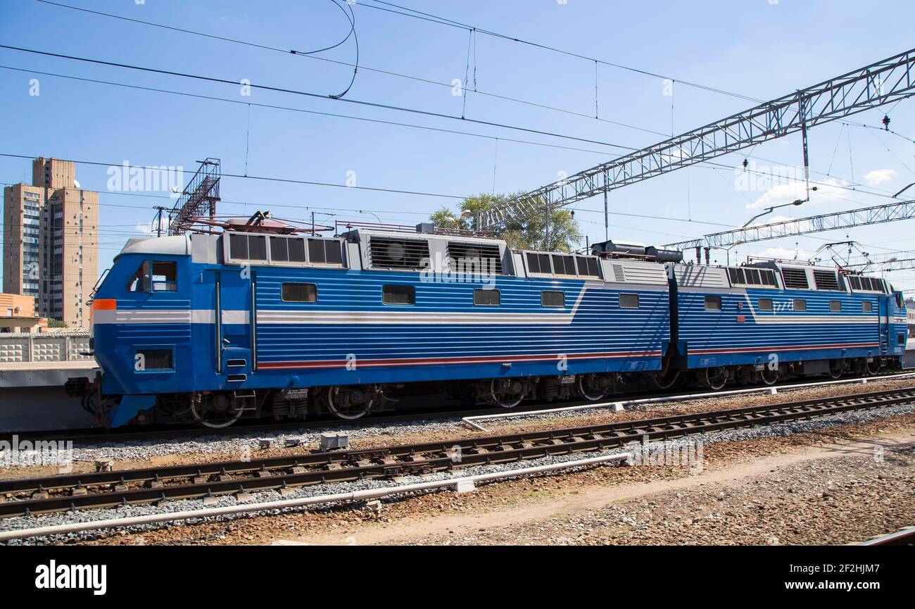 Train on Moscow passenger platform (Kursky railway terminal ) is one of ...
