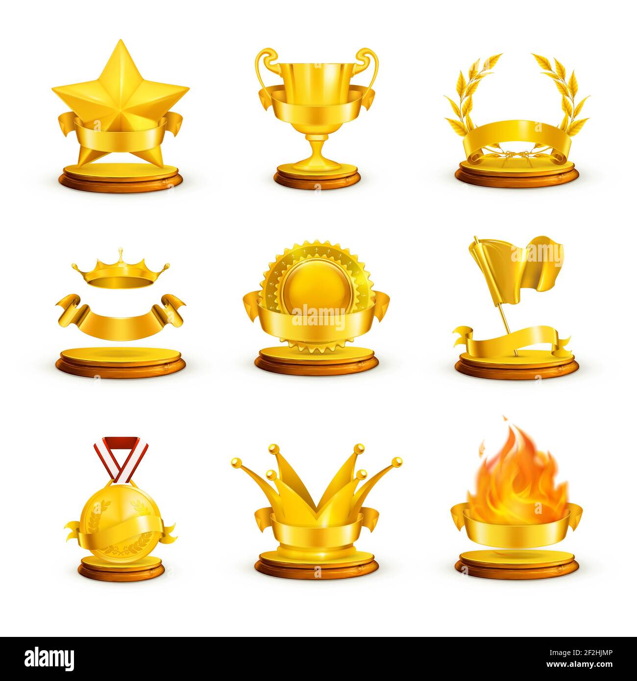 Award prize set gold Cut Out Stock Images & Pictures - Alamy