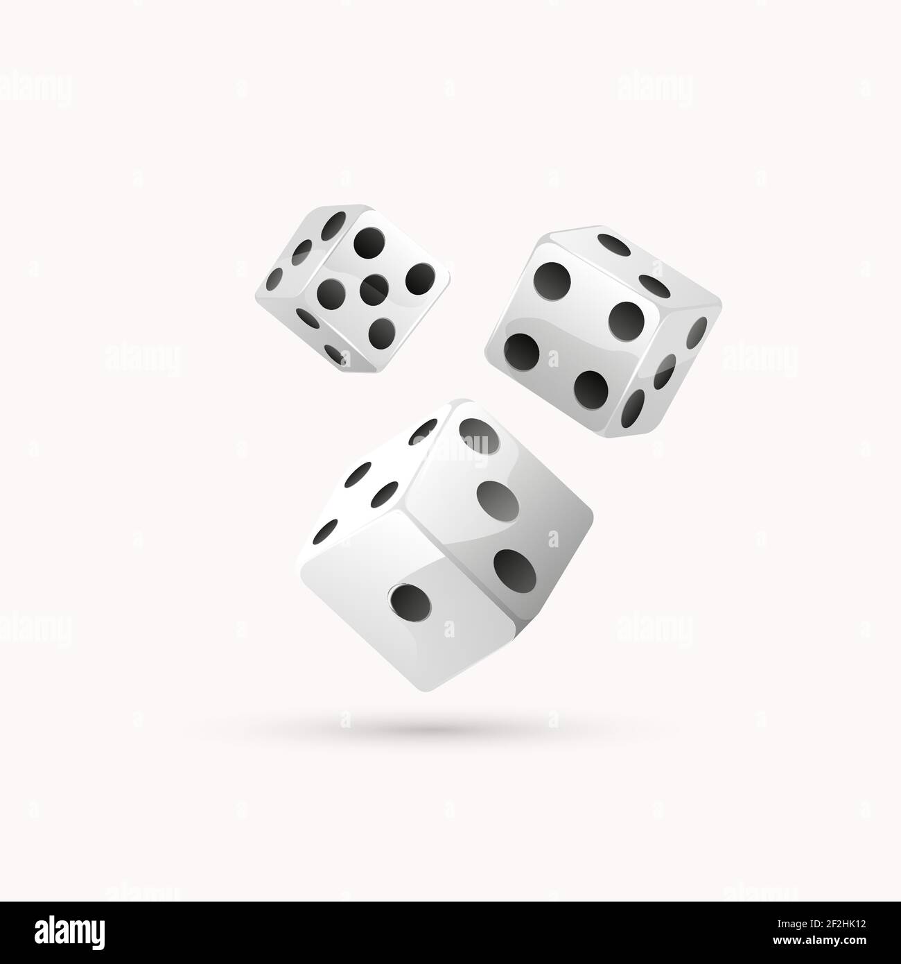 Dice. Three dices with black dots on a white background. 3D effect ...