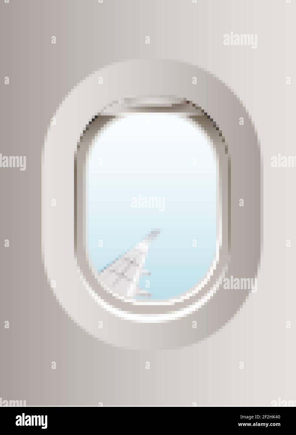 Vector realistic aircraft windows with curtains in different positions ...