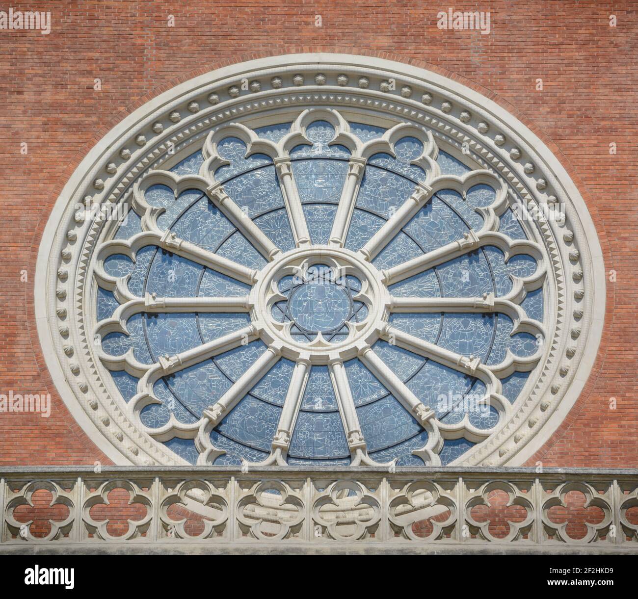 Window of neogothic Church of the Sacred Heart of Jesus Stock Photo - Alamy