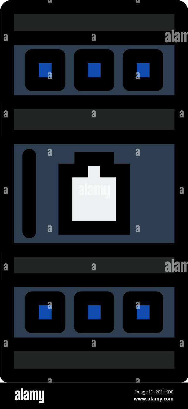 Server Rack Icon. Editable Thick Outline With Color Fill Design. Vector ...