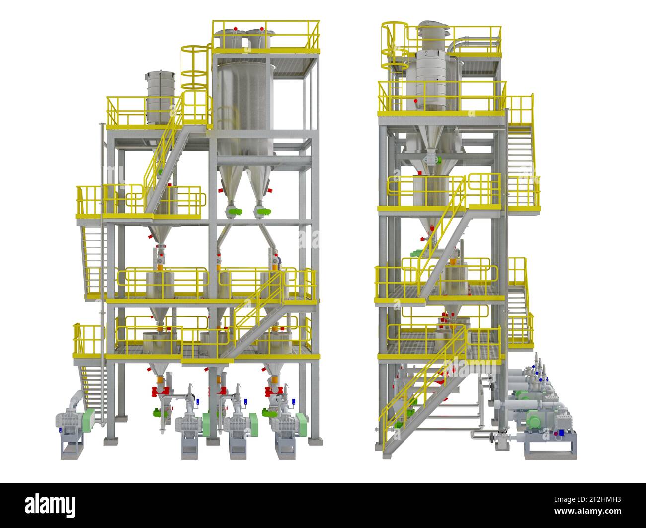 industrial construction isolated on white. 3d rendering Stock Photo - Alamy