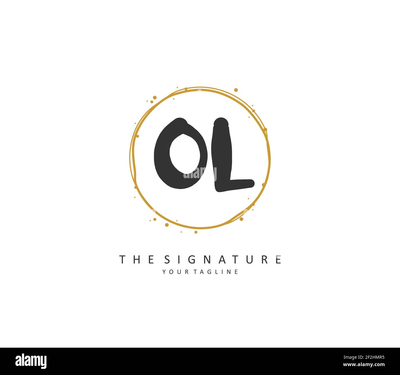 OL Initial letter handwriting and signature logo. A concept handwriting ...