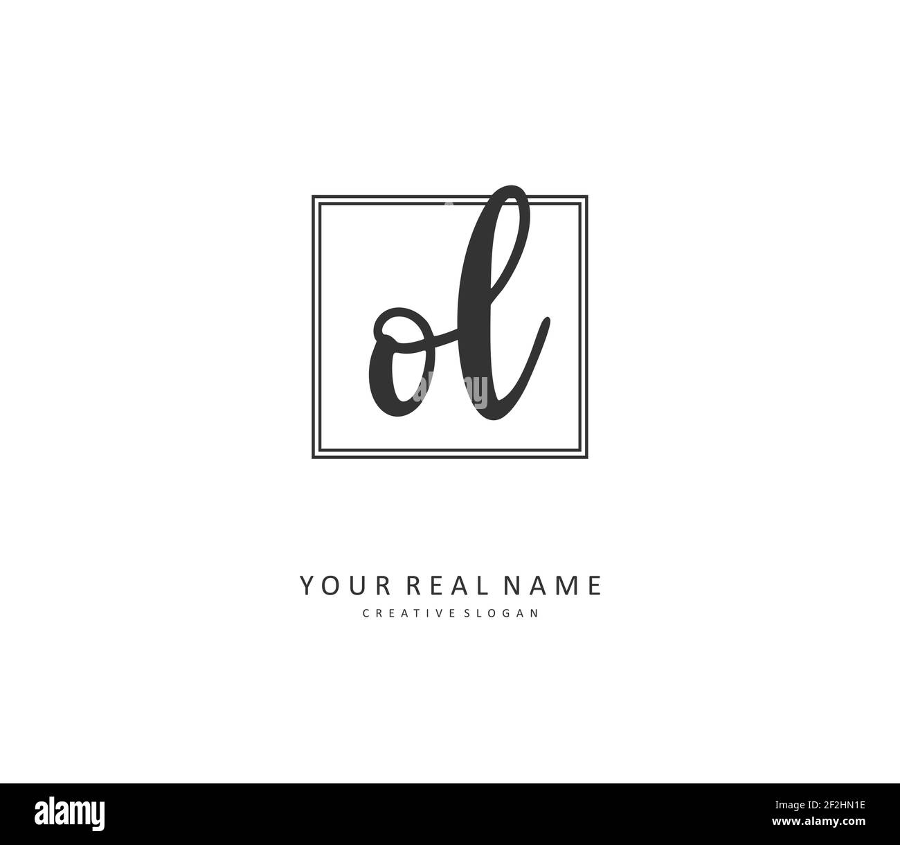 OL Initial letter handwriting and signature logo. A concept handwriting ...