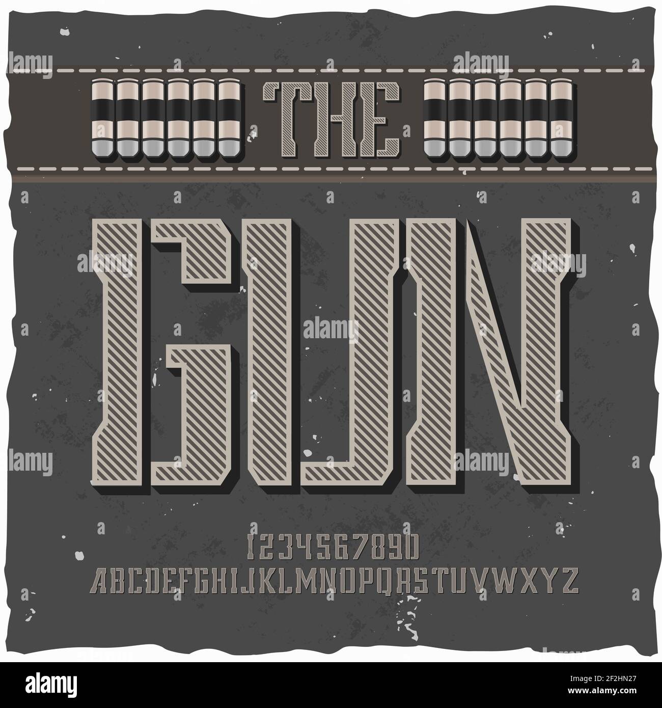 Original label typeface named "The Gun". Good handcrafted font for any ...