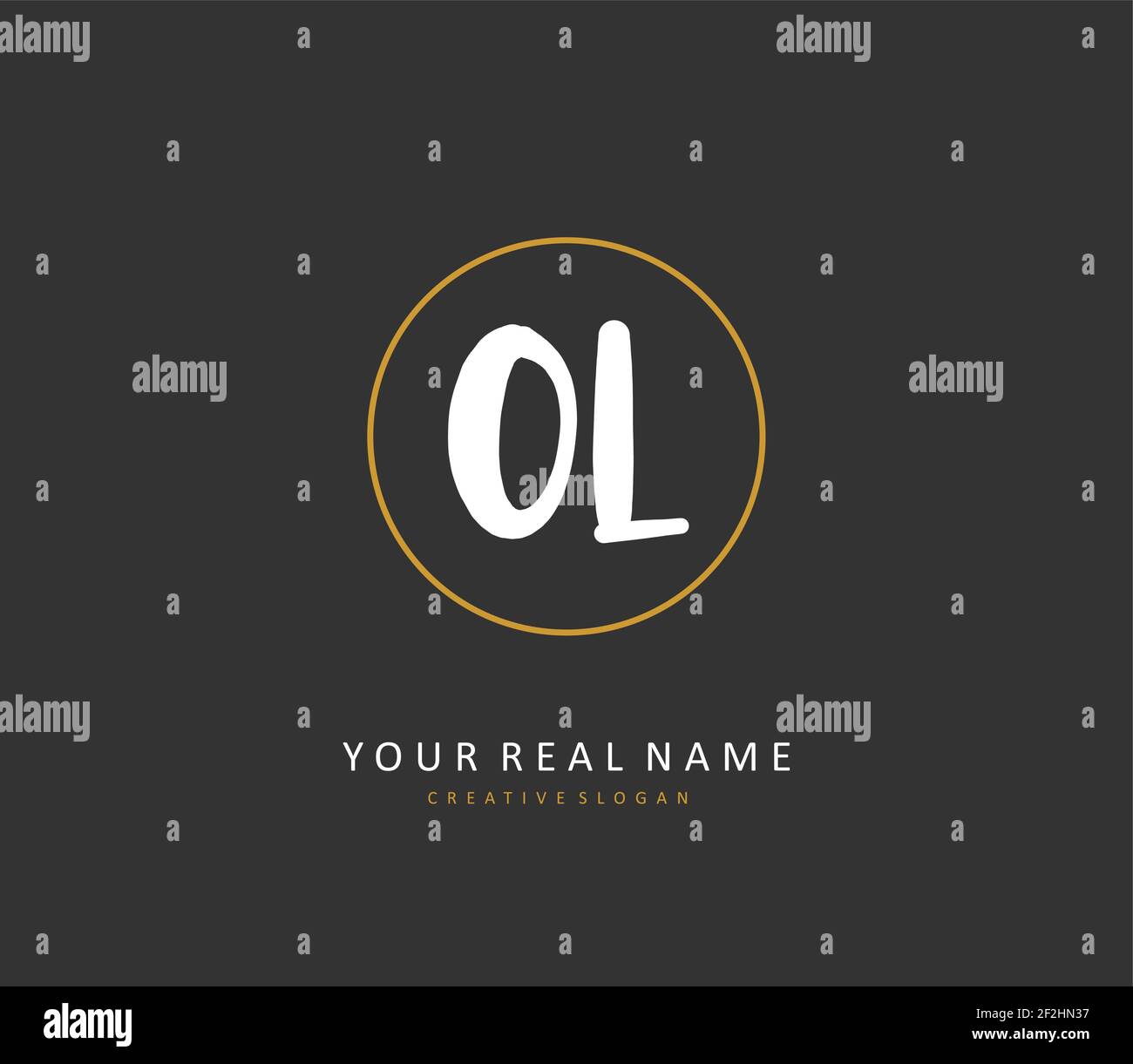 OL Initial letter handwriting and signature logo. A concept handwriting ...