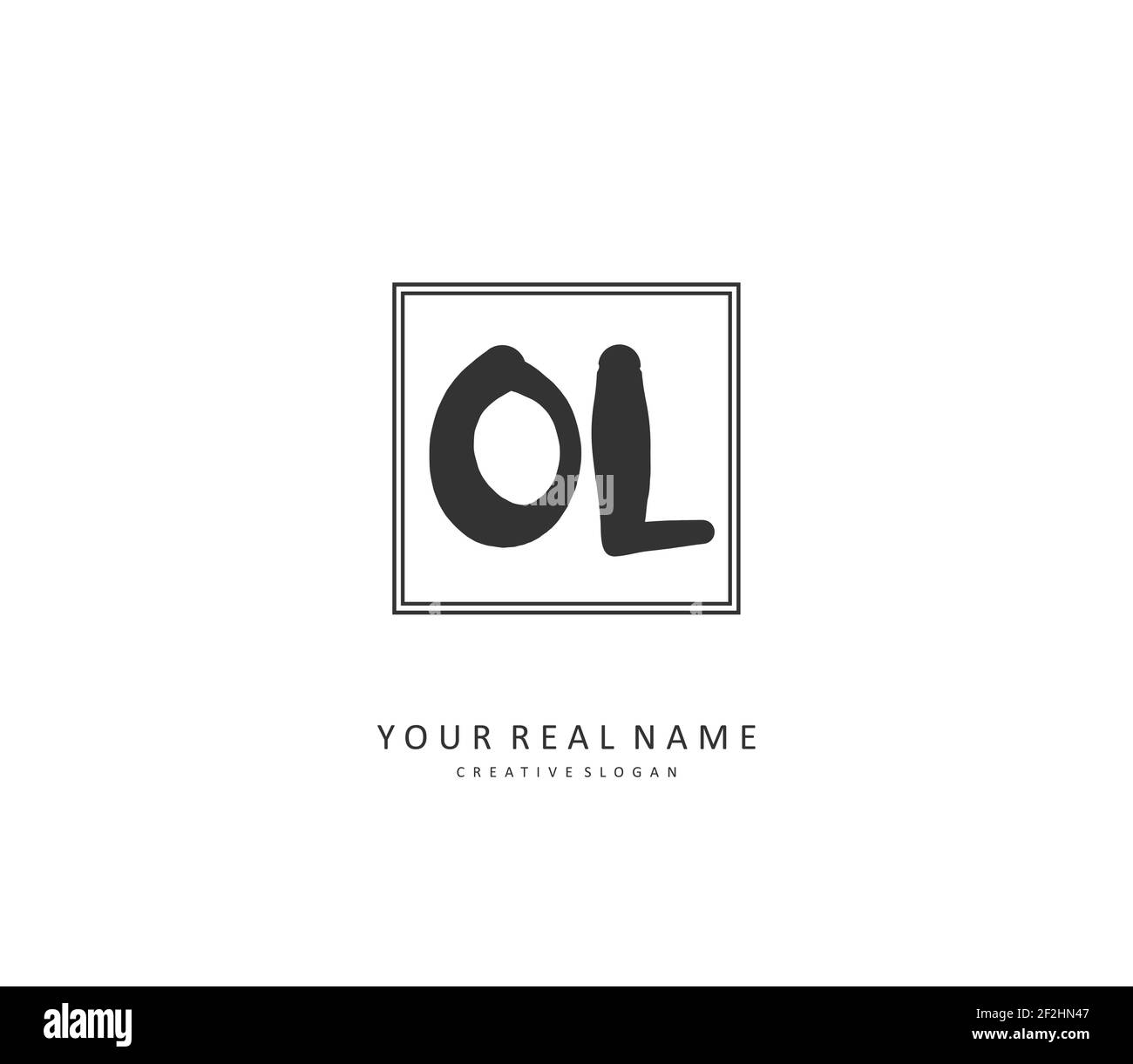 OL Initial letter handwriting and signature logo. A concept handwriting ...