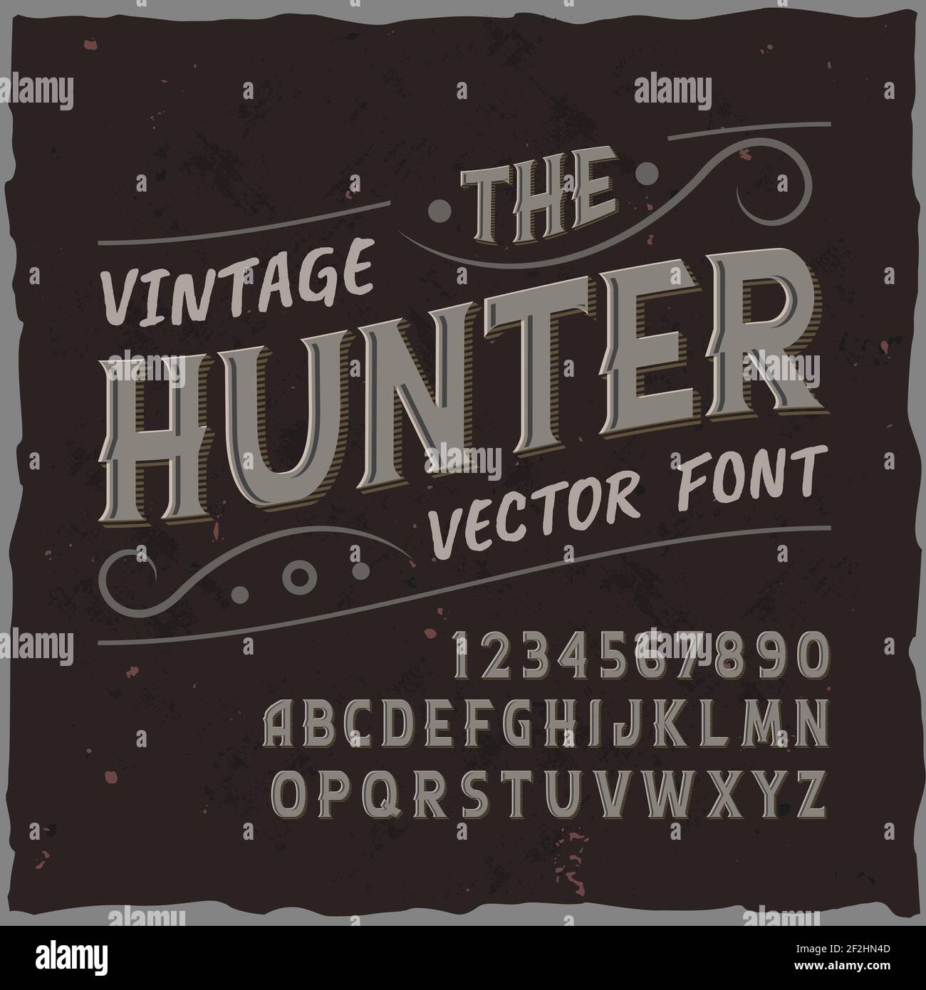 Original label typeface named "The Hunter". Good handcrafted font for ...