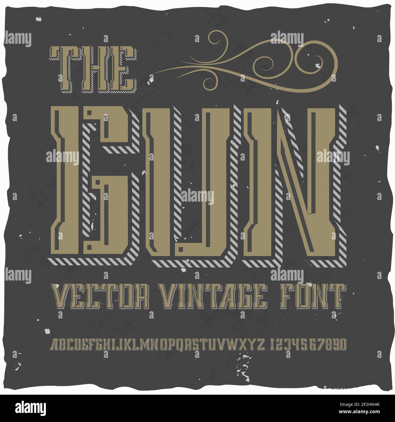 Original label typeface named "The Gun". Good handcrafted font for any ...