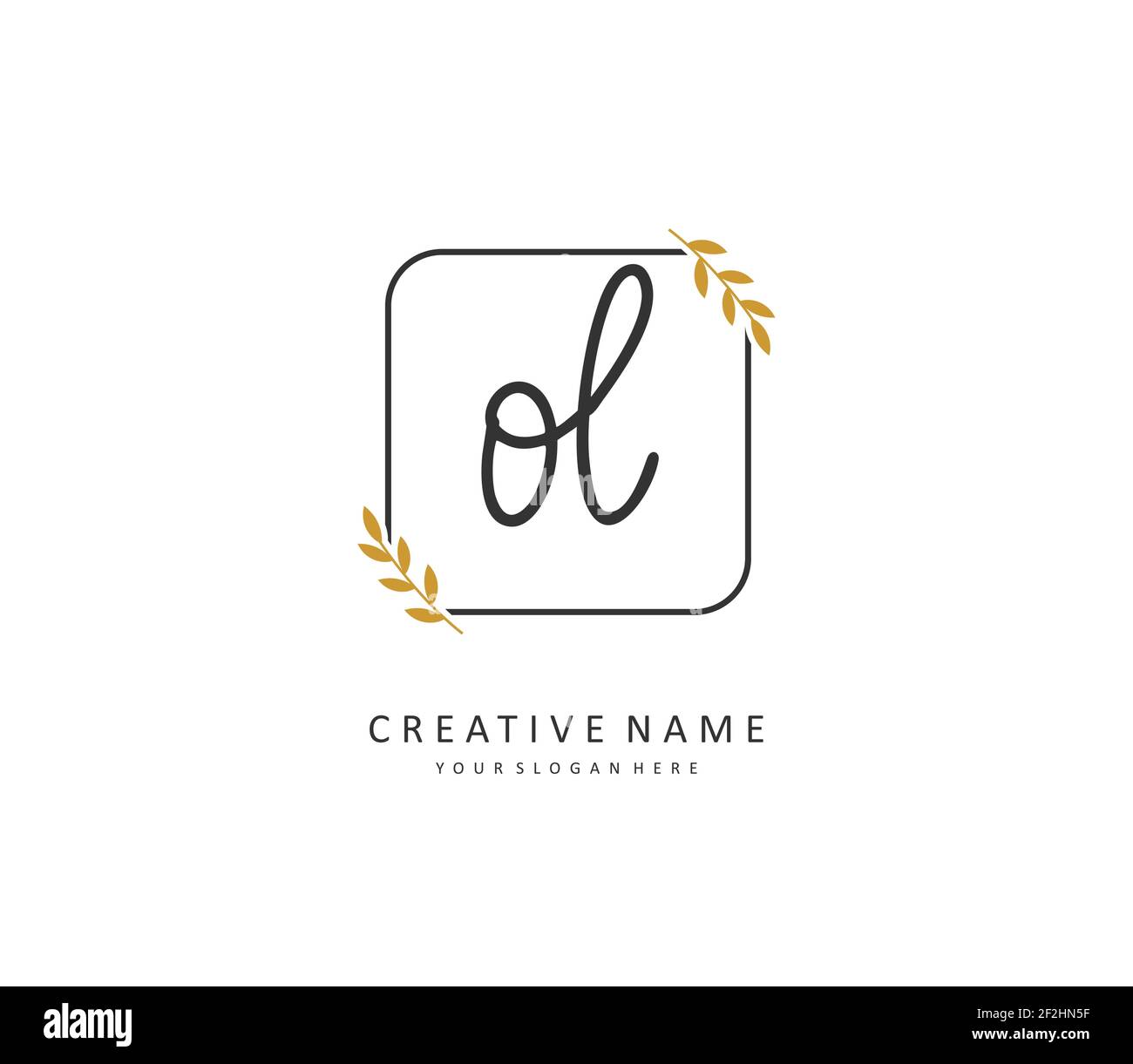 OL Initial letter handwriting and signature logo. A concept handwriting ...