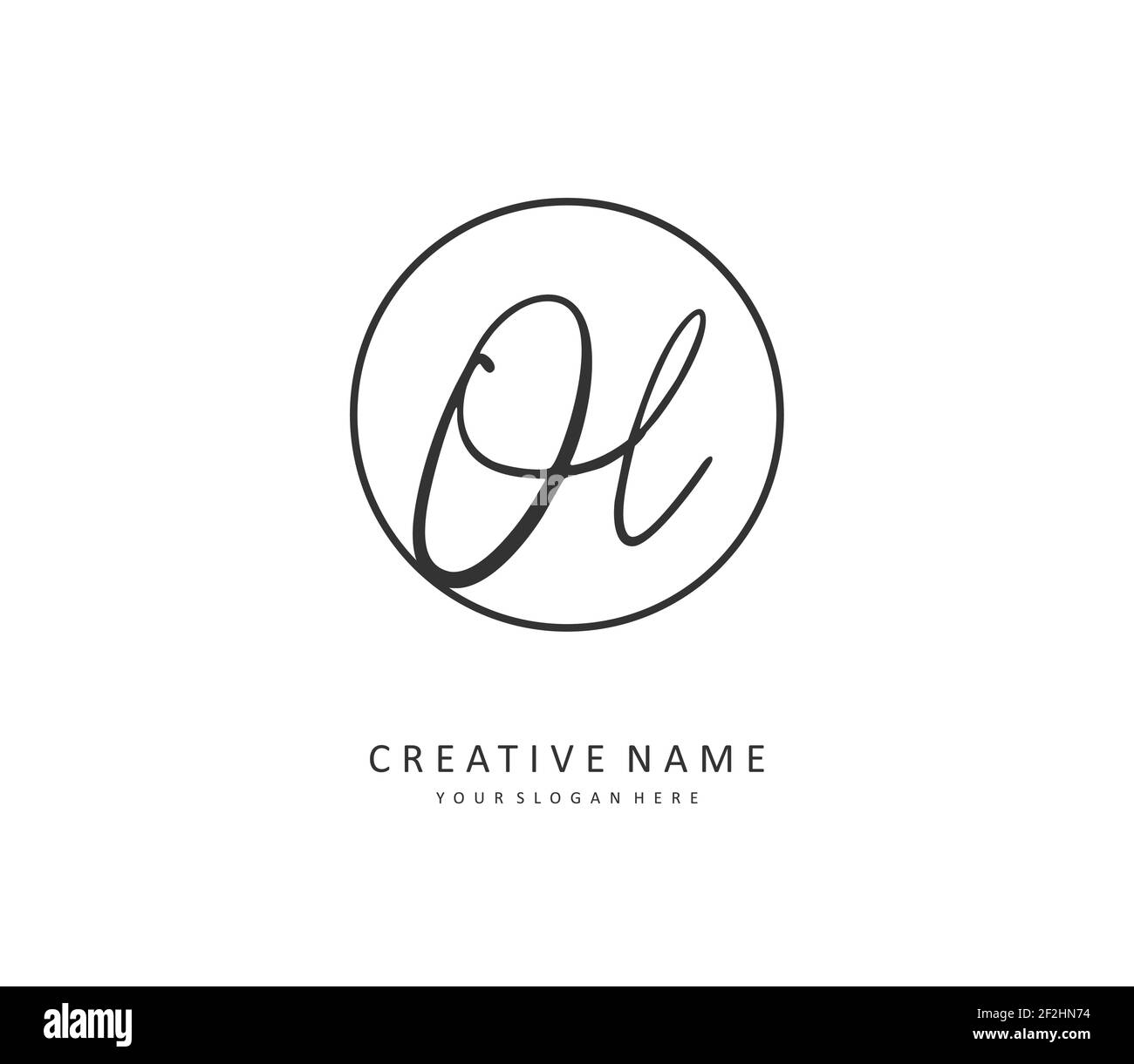 OL Initial letter handwriting and signature logo. A concept handwriting ...