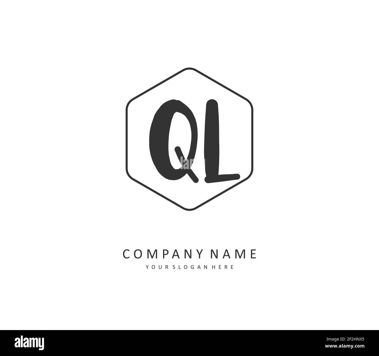 QL Initial letter handwriting and signature logo. A concept handwriting ...