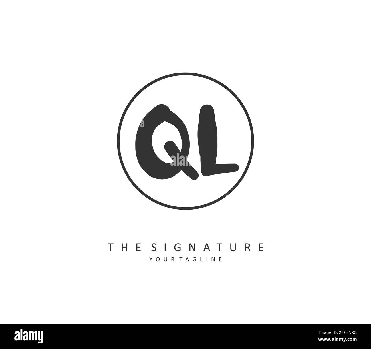 QL Initial letter handwriting and signature logo. A concept handwriting ...
