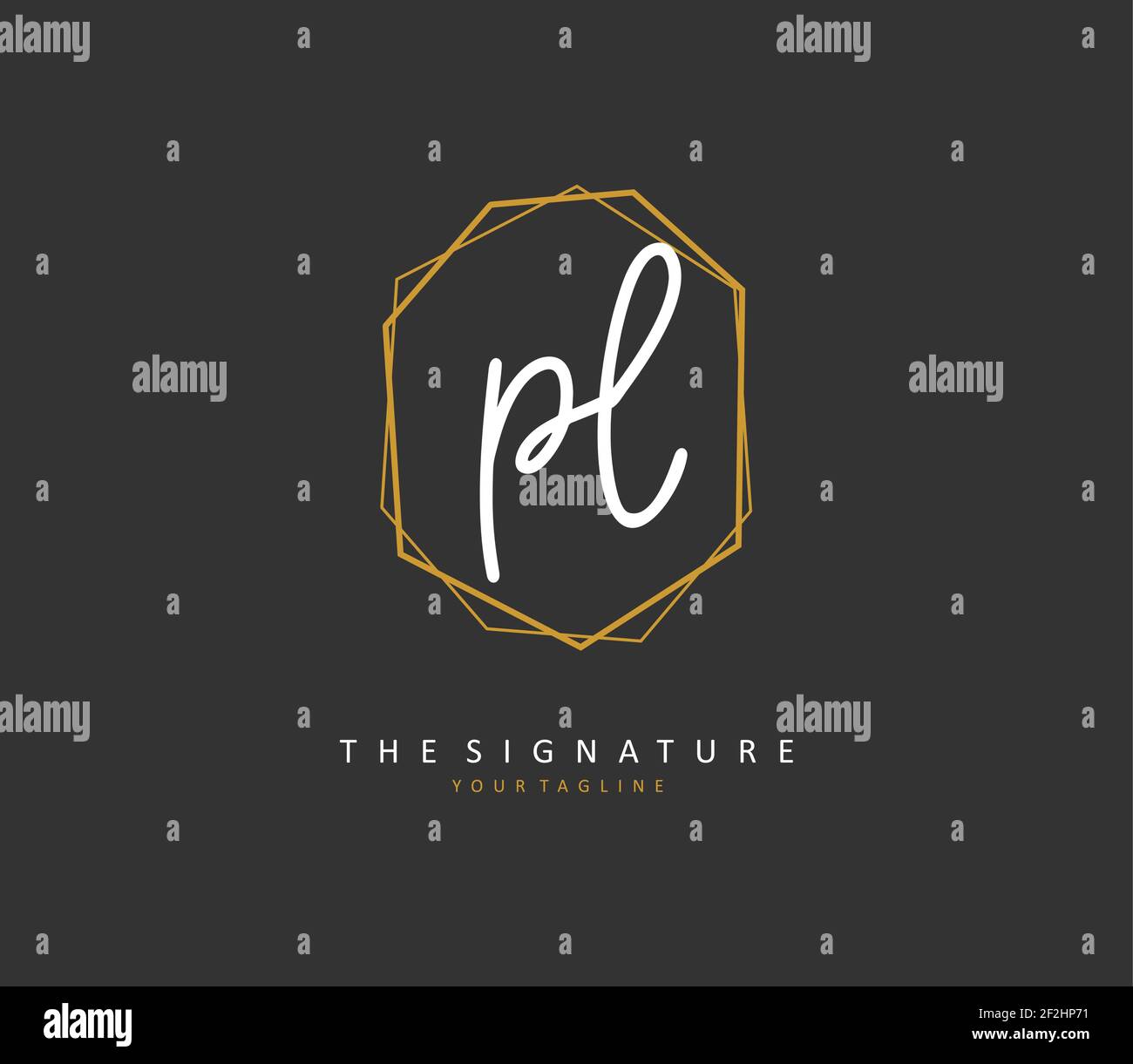 PL Initial letter handwriting and signature logo. A concept handwriting ...