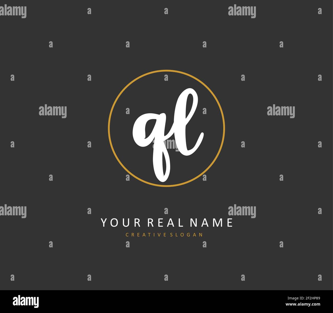 QL Initial letter handwriting and signature logo. A concept handwriting ...