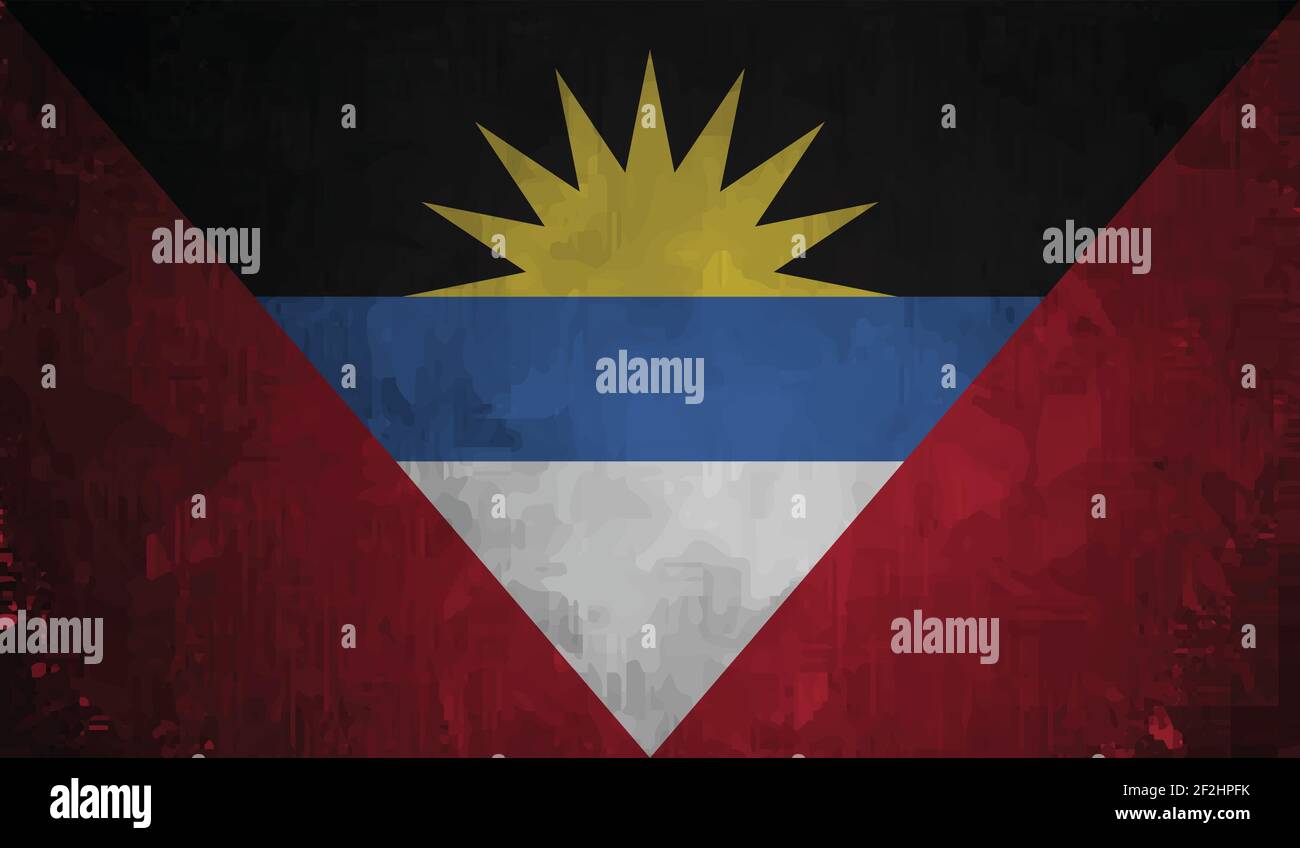 Grunge texture Antigua and Barbuda country flag national symbol ...