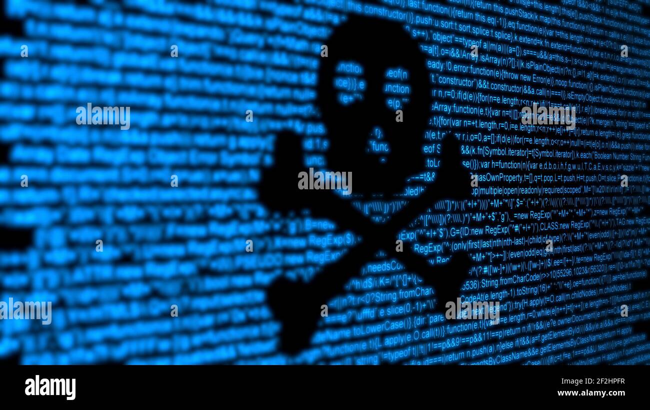 Codes identifying virus attack on screen Stock Photo - Alamy