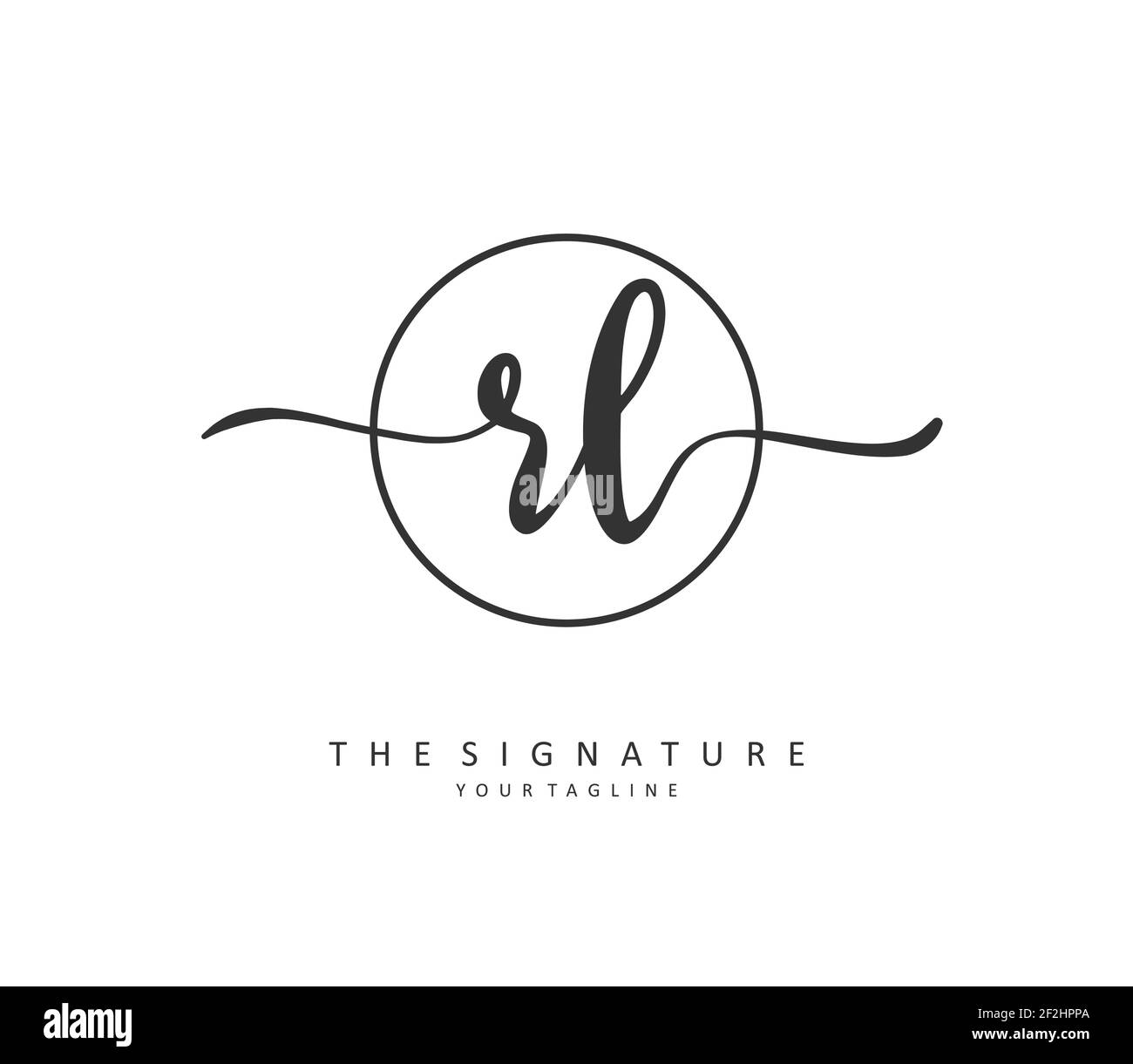 RL Initial letter handwriting and signature logo. A concept handwriting ...