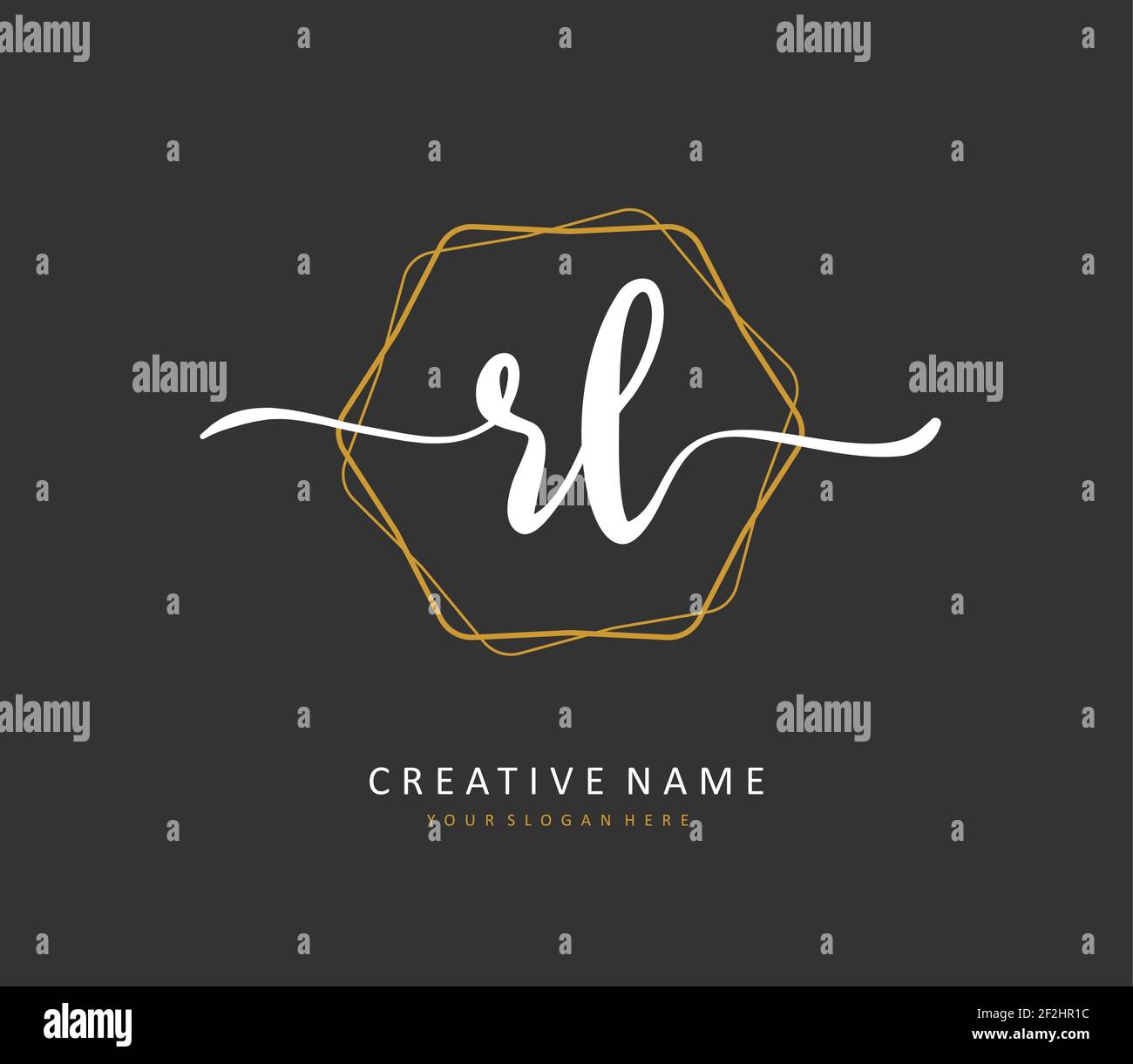 RL Initial letter handwriting and signature logo. A concept handwriting ...