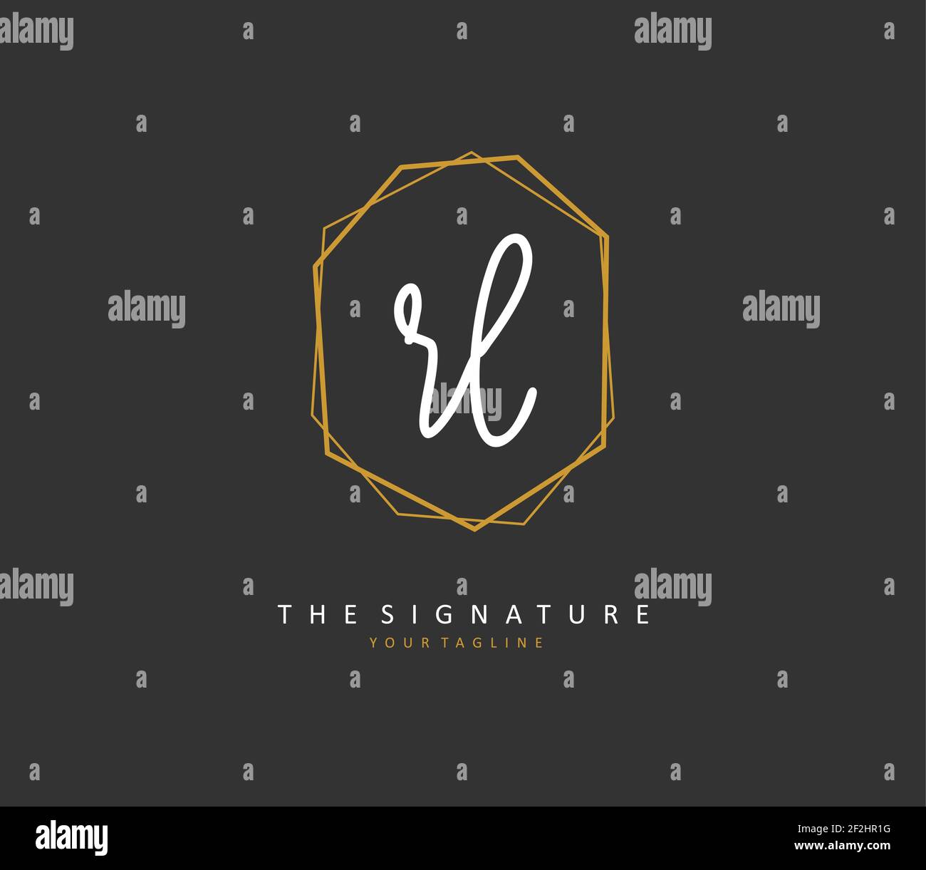 RL Initial letter handwriting and signature logo. A concept handwriting ...