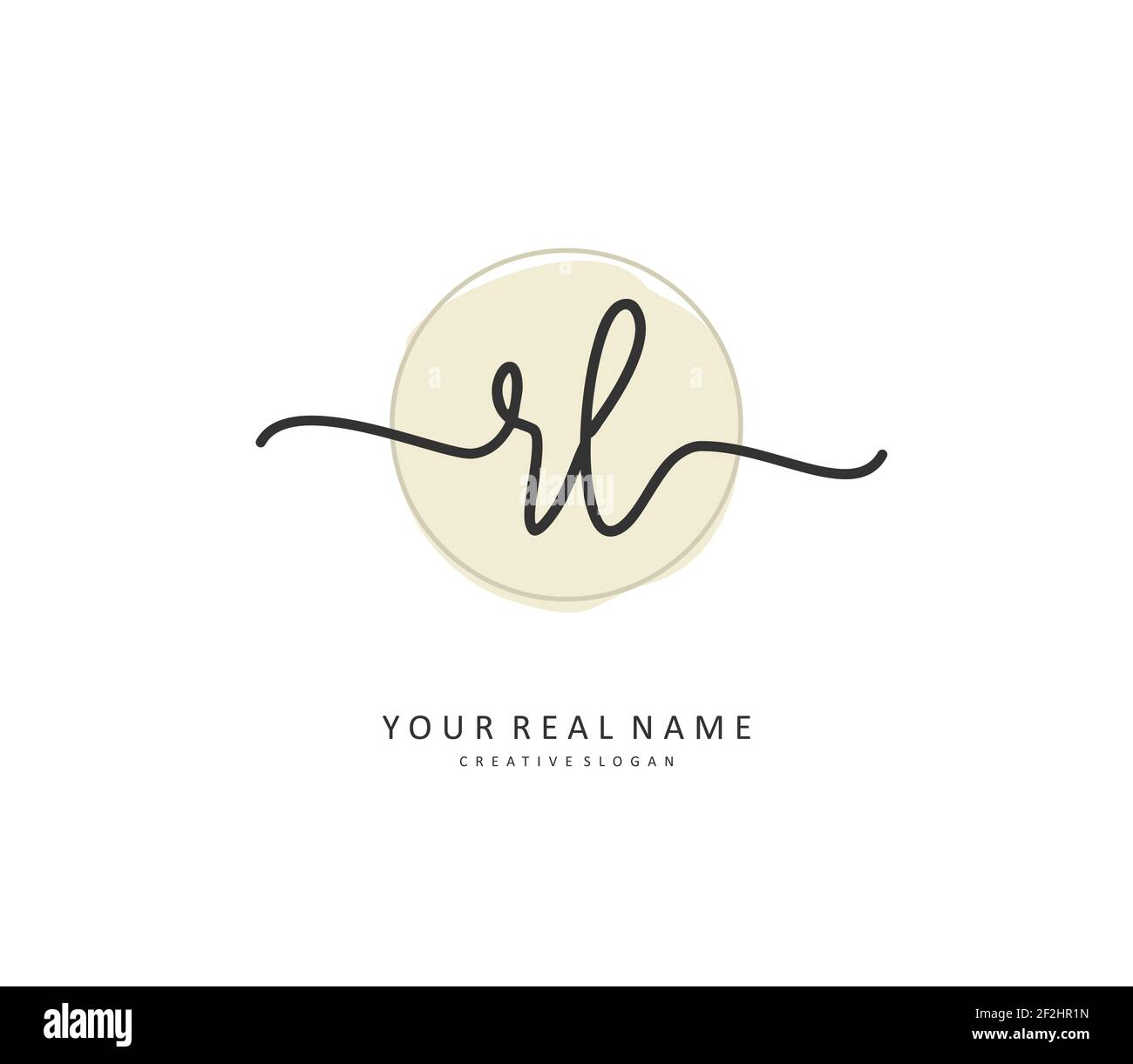 RL Initial letter handwriting and signature logo. A concept handwriting ...