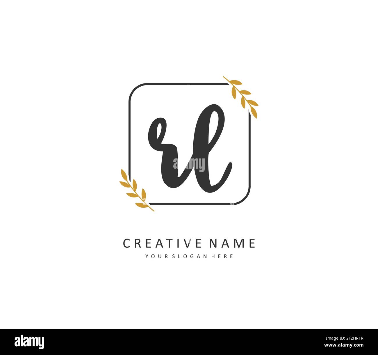 RL Initial letter handwriting and signature logo. A concept handwriting ...