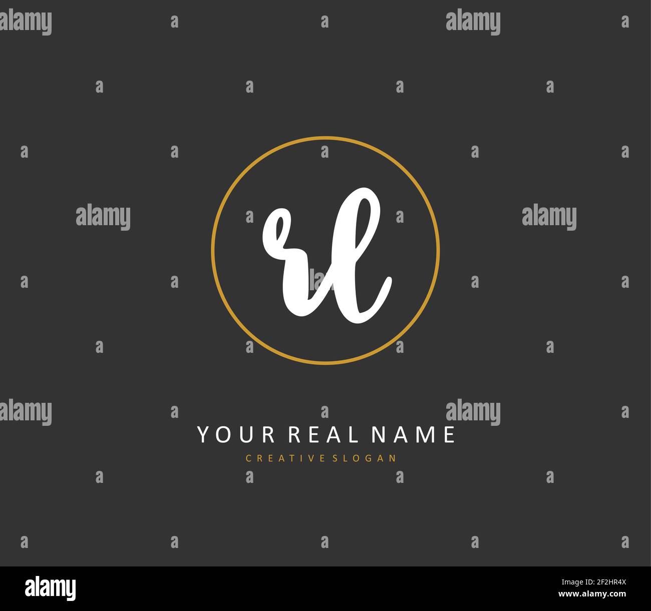 RL Initial letter handwriting and signature logo. A concept handwriting ...