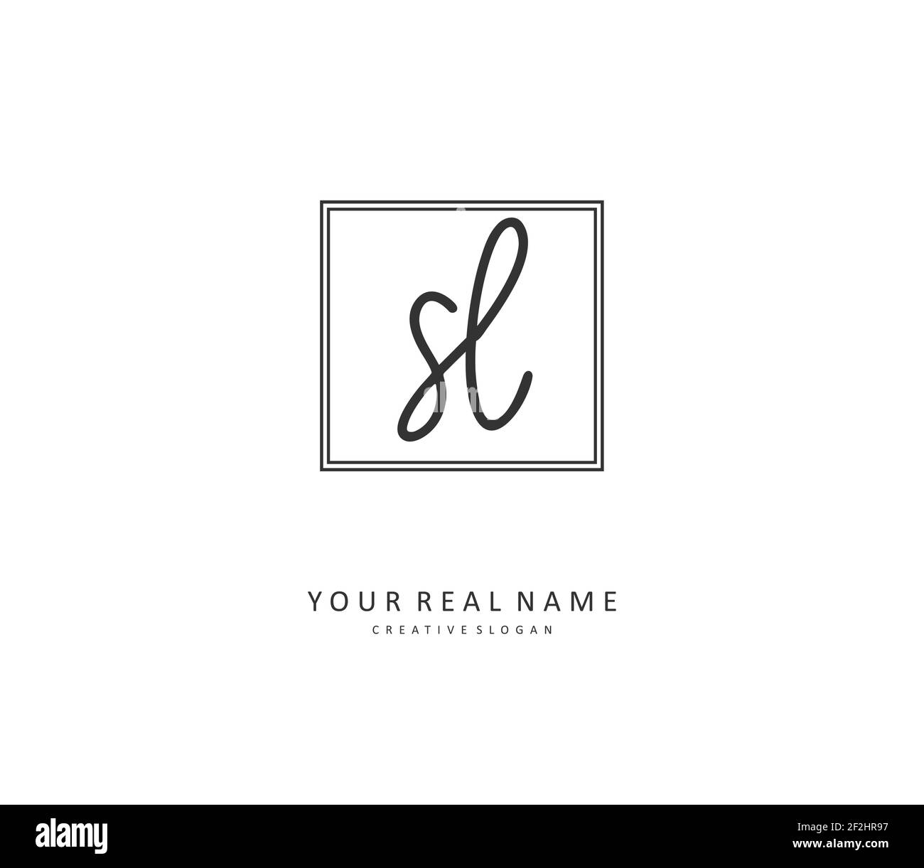 SL Initial letter handwriting and signature logo. A concept handwriting ...