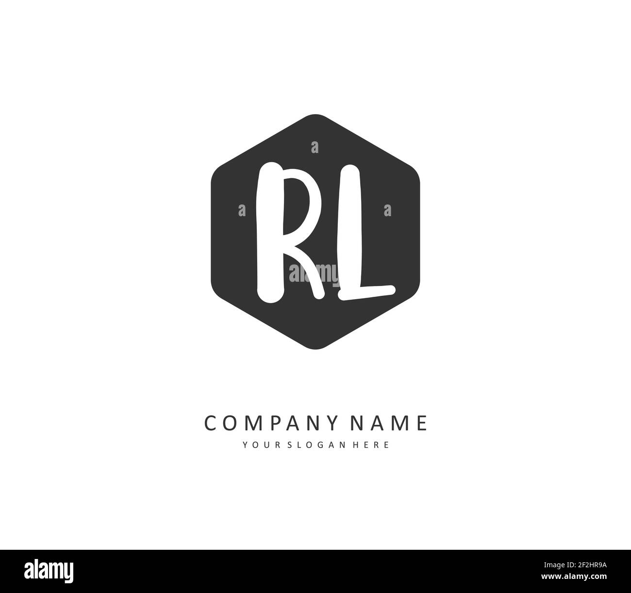 RL Initial letter handwriting and signature logo. A concept handwriting ...