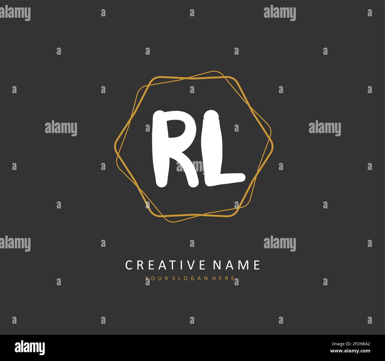 RL Initial letter handwriting and signature logo. A concept handwriting ...