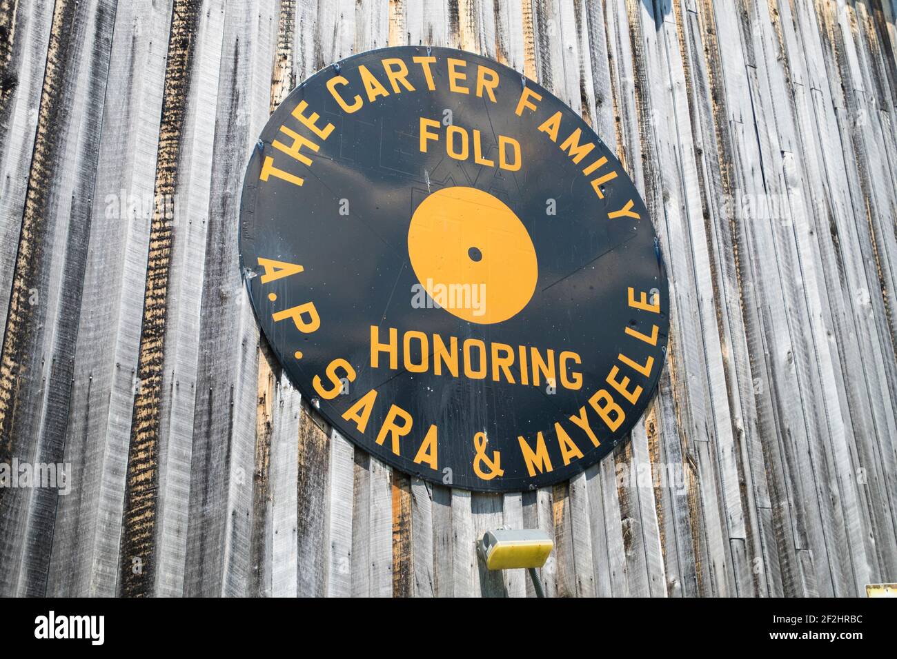 The record album sign for the Carter Family Fold, an entertainment site ...