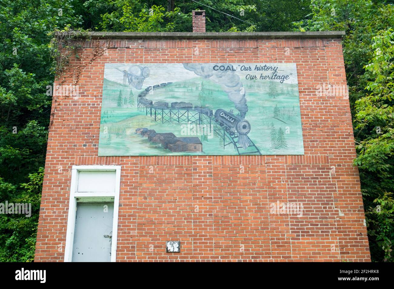 A painting, mural on a brick building, recognizing coal's heritage ...