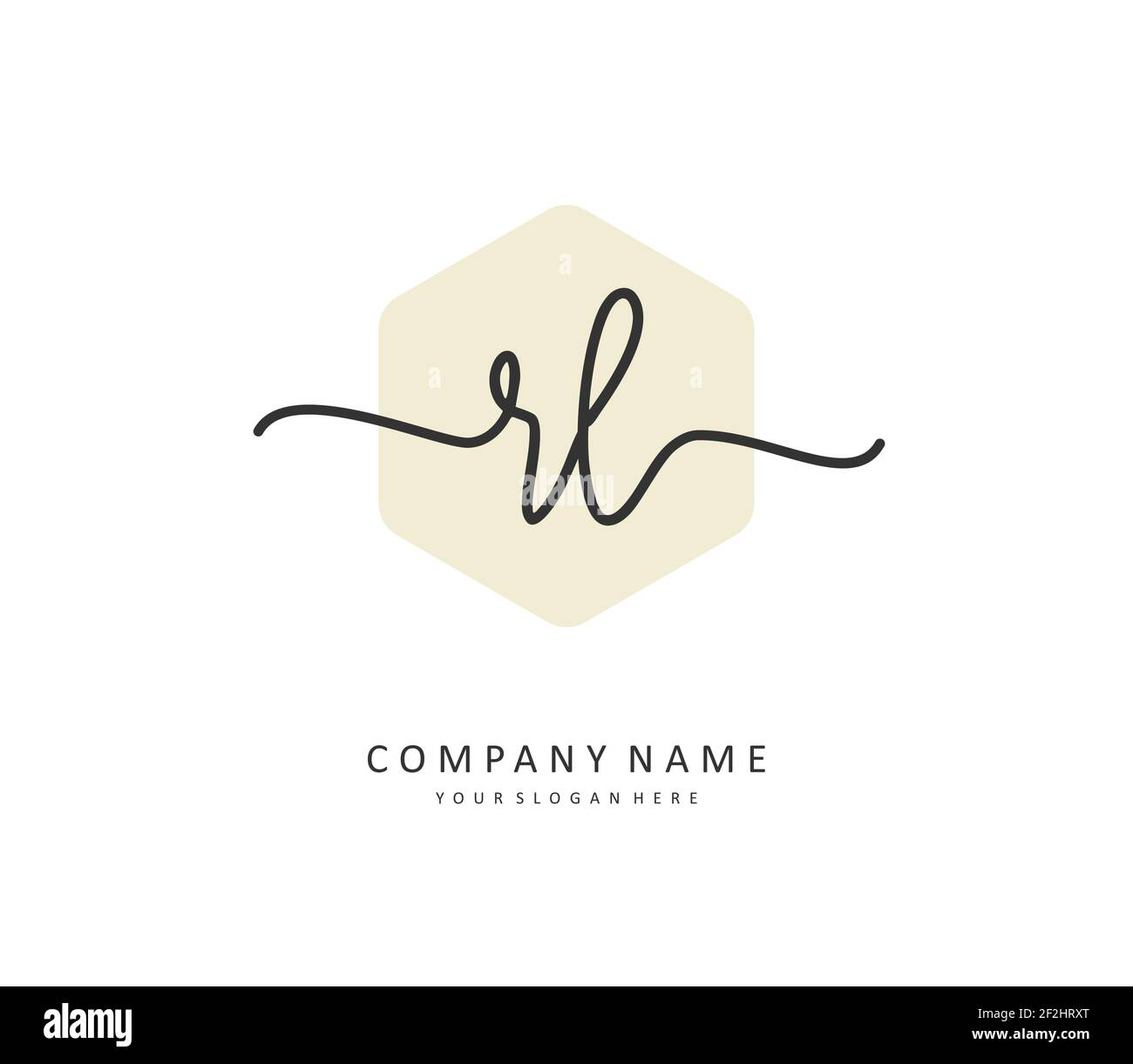 RL Initial letter handwriting and signature logo. A concept handwriting ...
