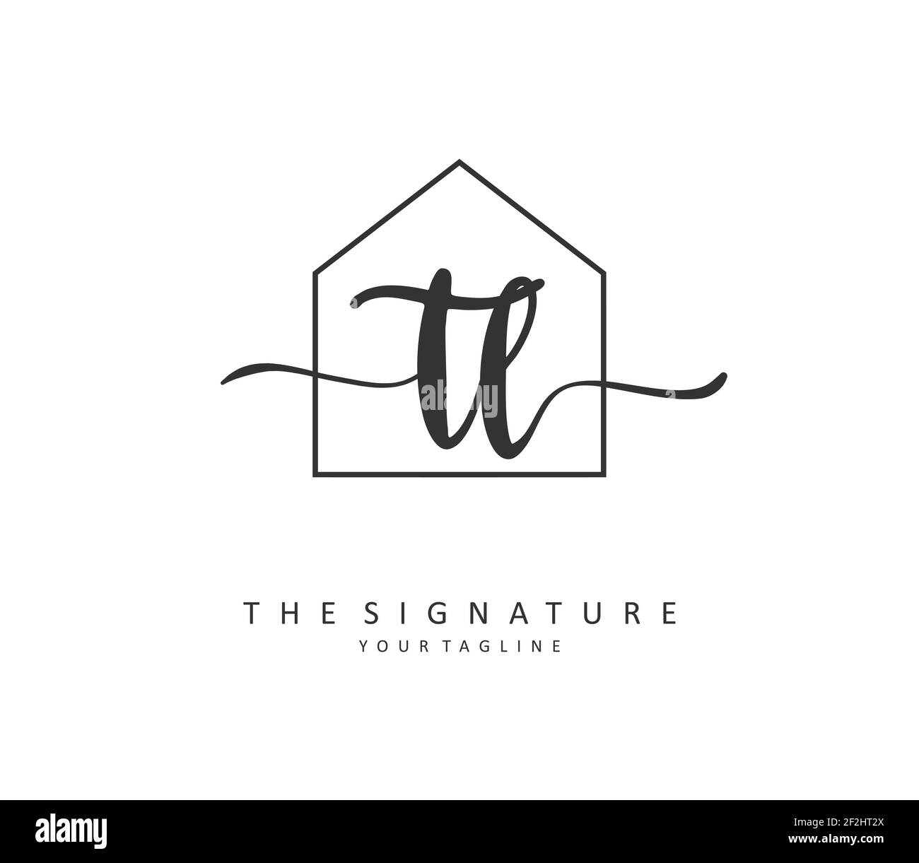 TL Initial letter handwriting and signature logo. A concept handwriting ...