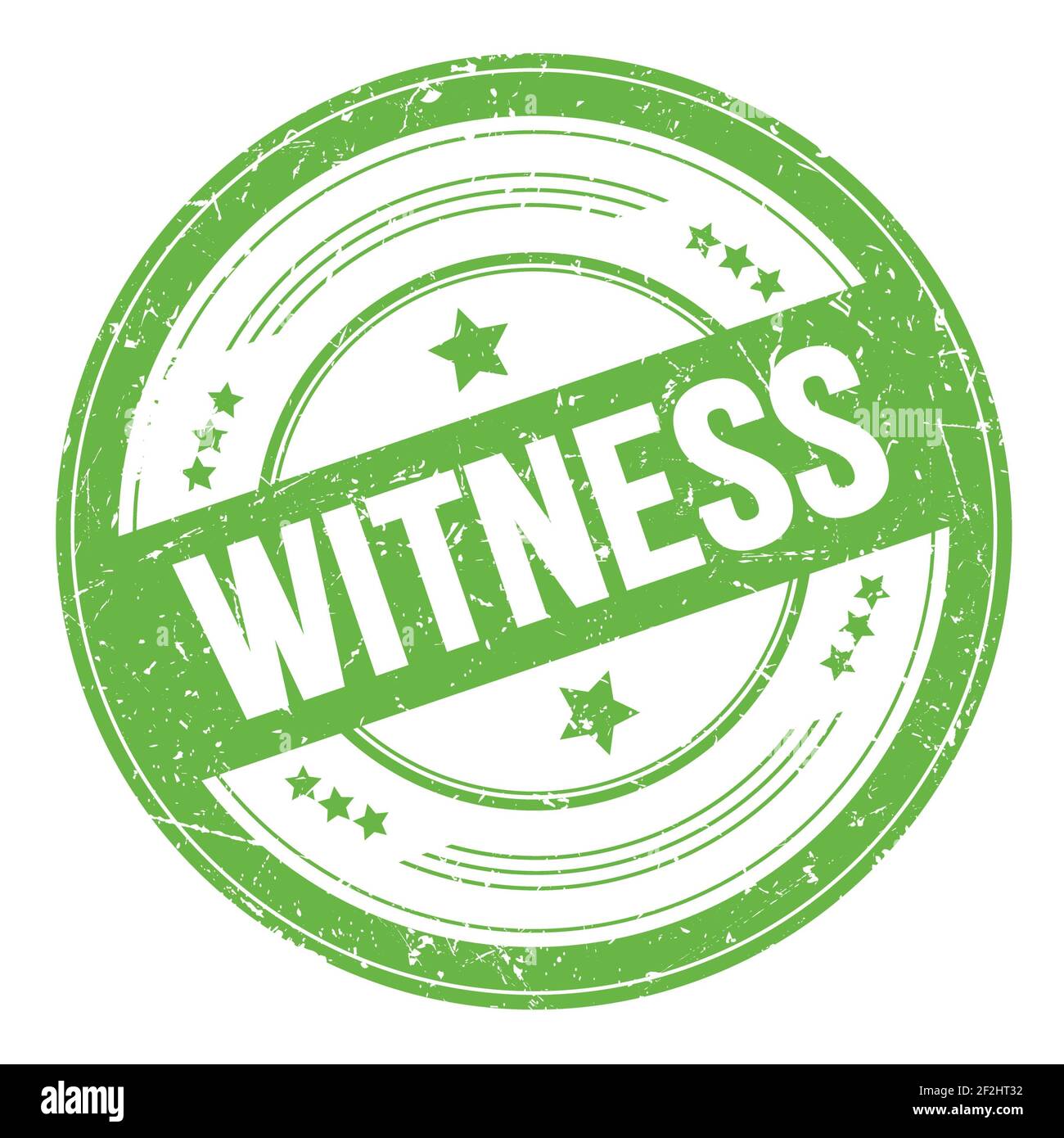 WITNESS text on green round grungy texture stamp Stock Photo - Alamy