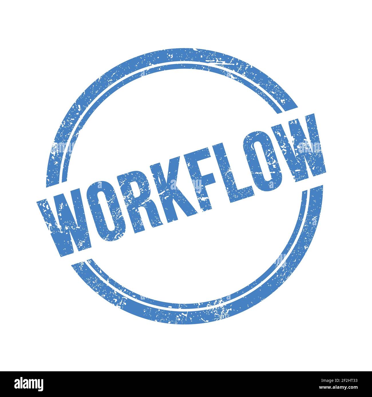 WORKFLOW text written on blue grungy vintage round stamp Stock Photo ...