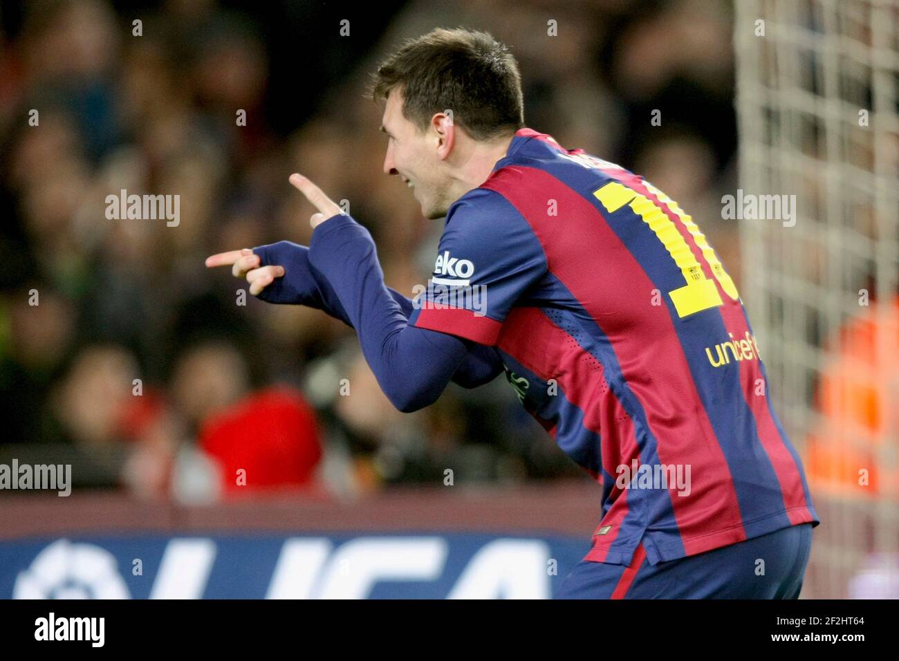 Leo Messi of Barcelona celebrating goal during the Spanish Championship ...