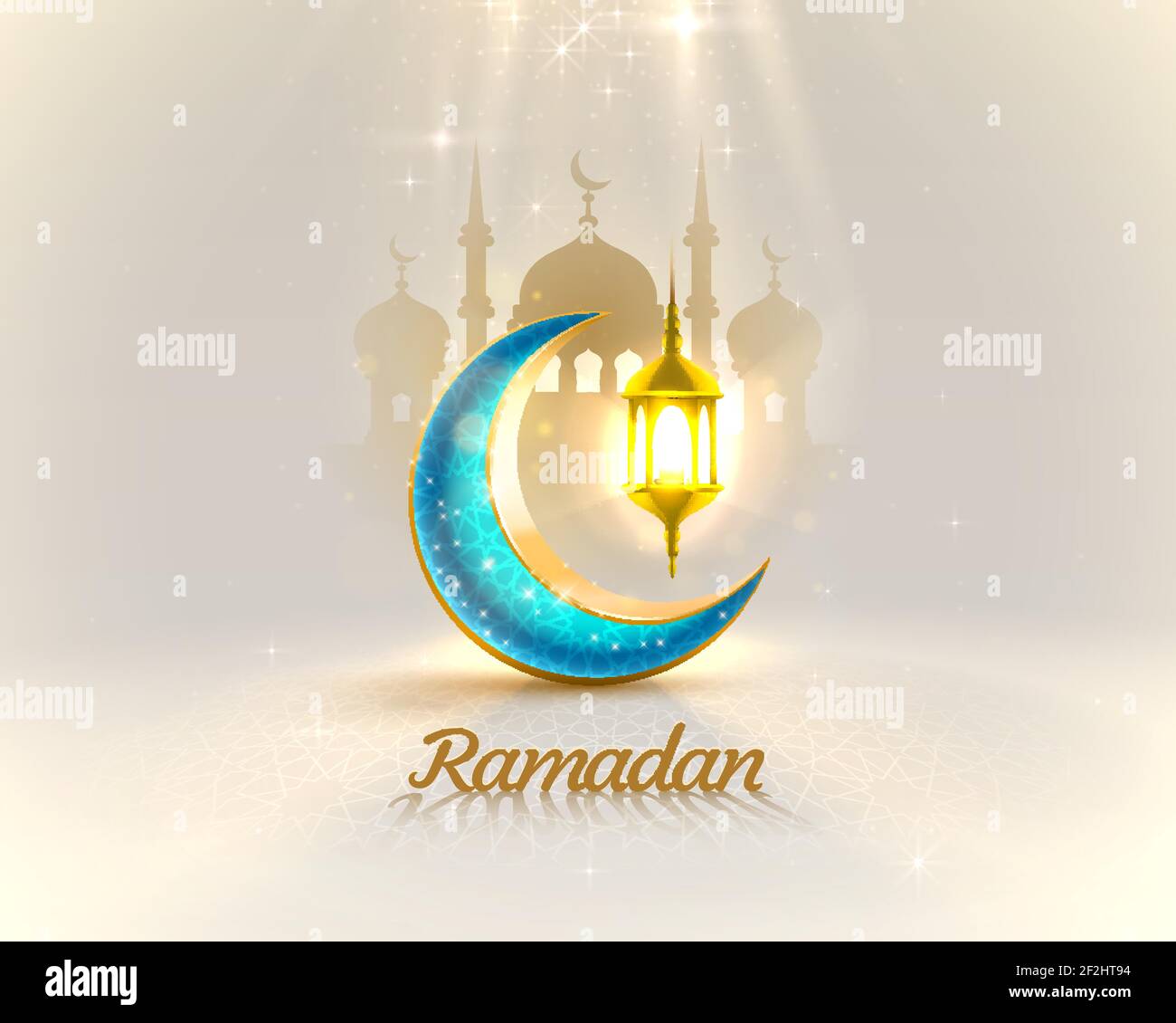 Ramadan cover card, Drawn mosque night view from arch background ...