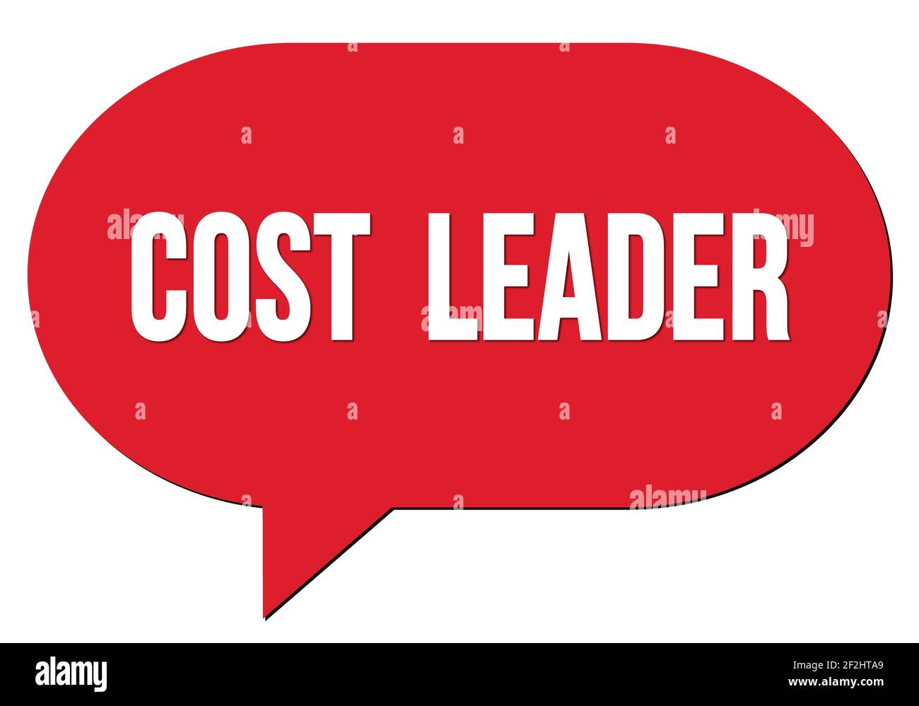 COST LEADER text written in a red speech bubble stamp Stock Photo - Alamy