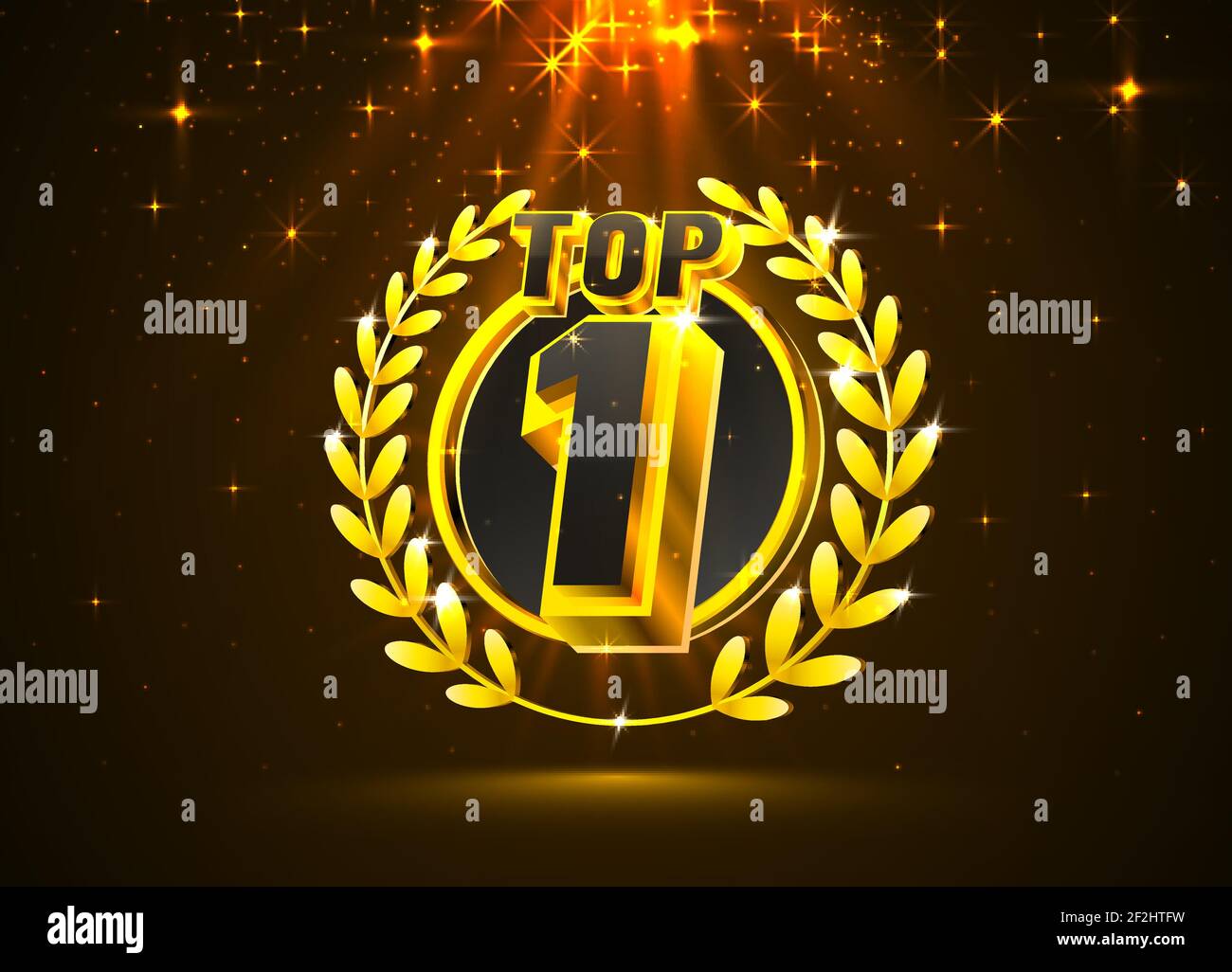 Top 1 best podium award sign, golden object. Vector illustration Stock ...
