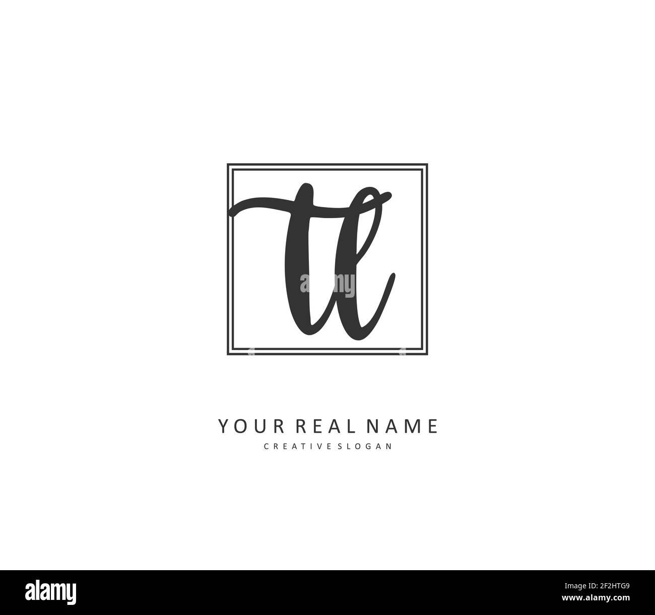TL Initial letter handwriting and signature logo. A concept handwriting ...