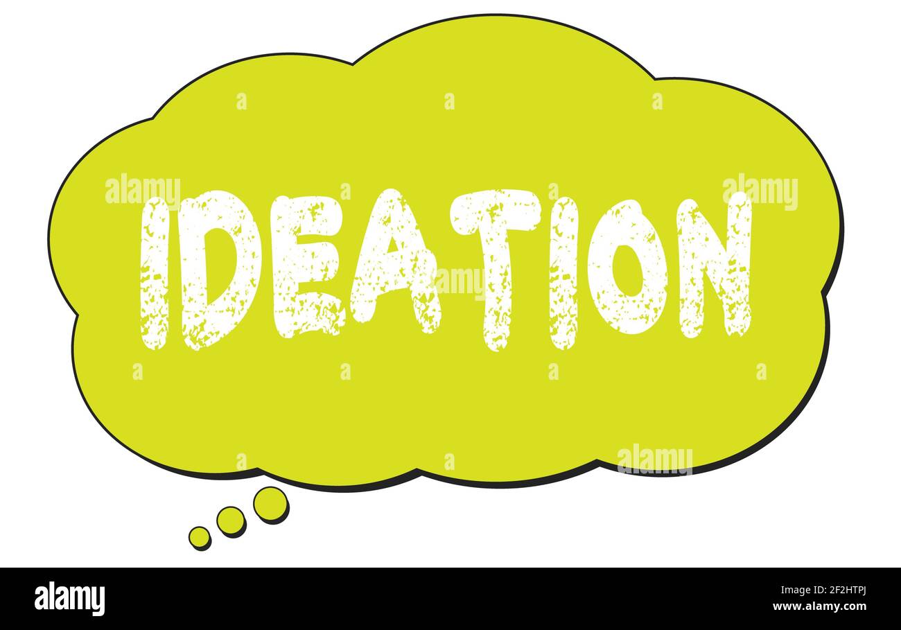 IDEATION text written on a light green thought cloud bubble Stock Photo ...