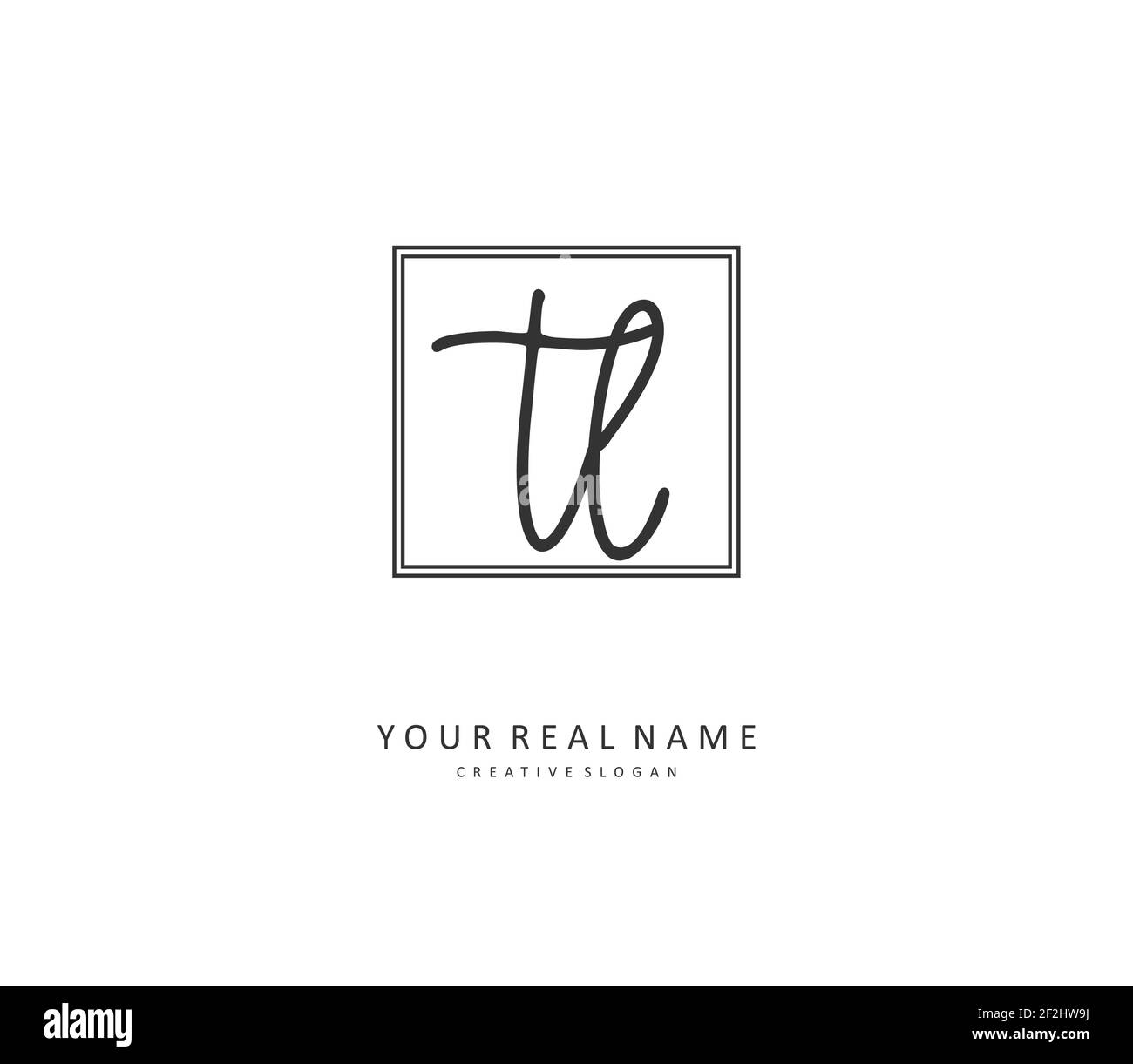 TL Initial letter handwriting and signature logo. A concept handwriting ...