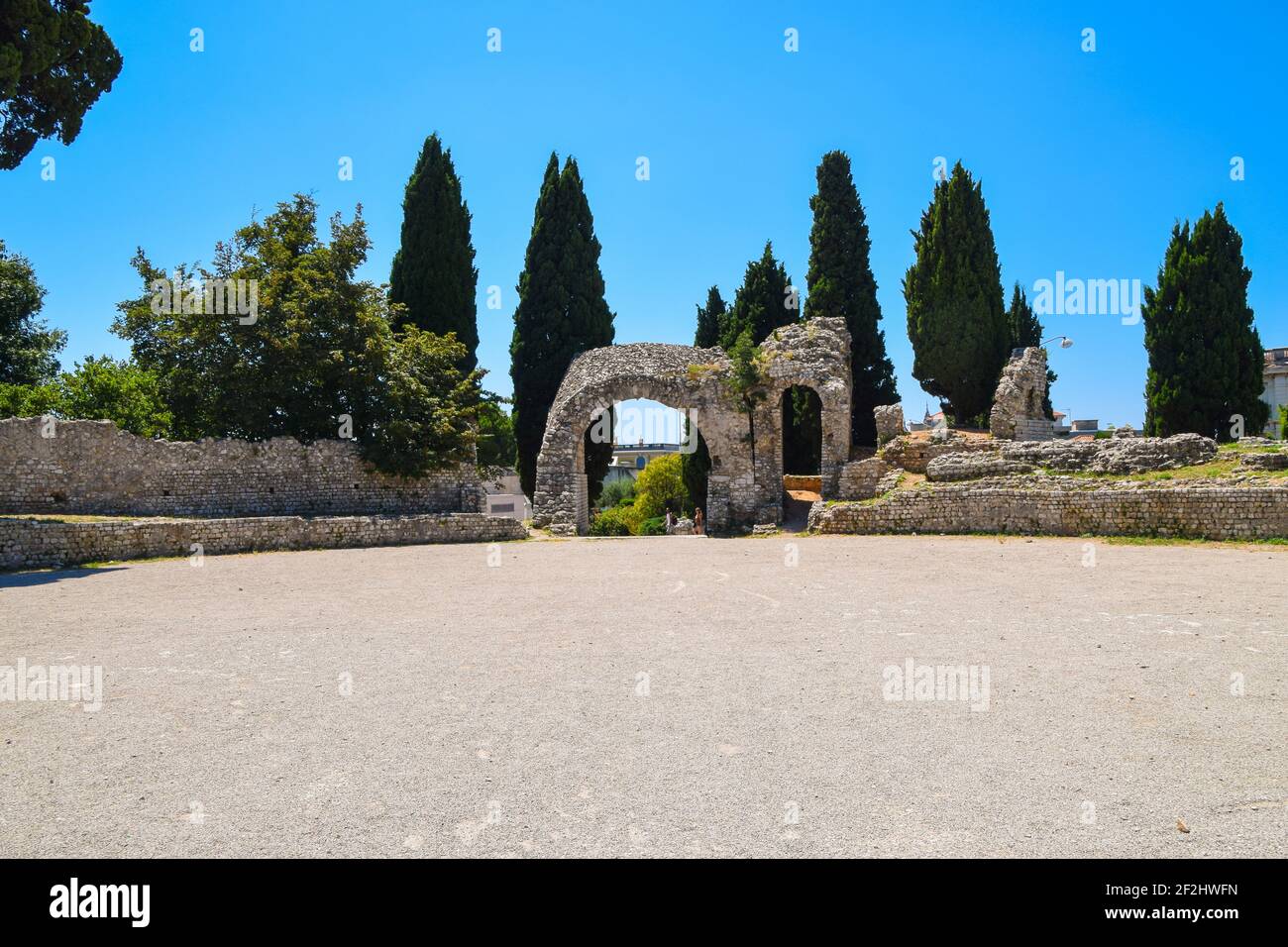 Cimiez Arenas, ancient Roman amphitheatre ruins in Nice, South of ...