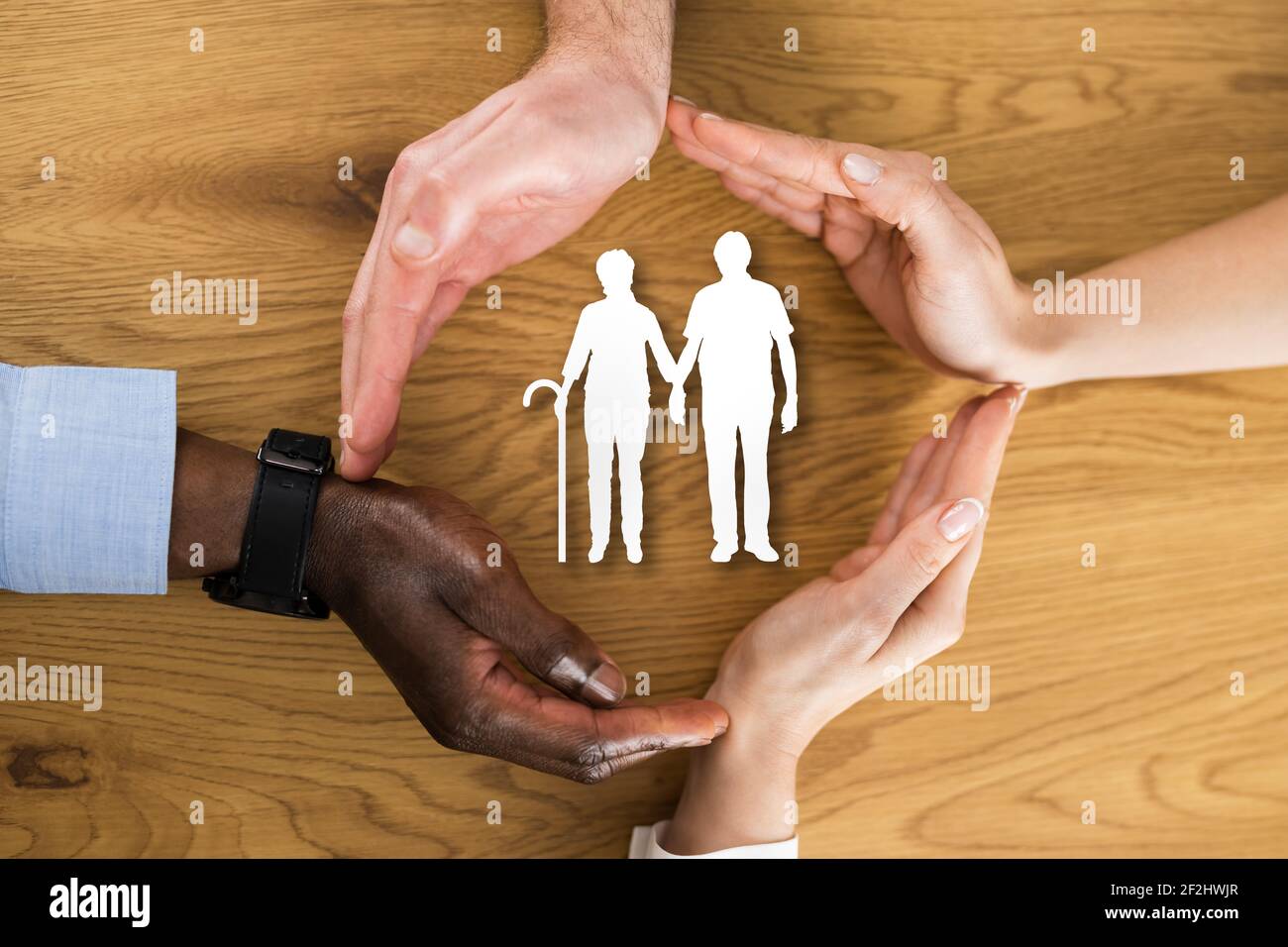 Senior African American Family Couple Insurance Protection Stock Photo ...