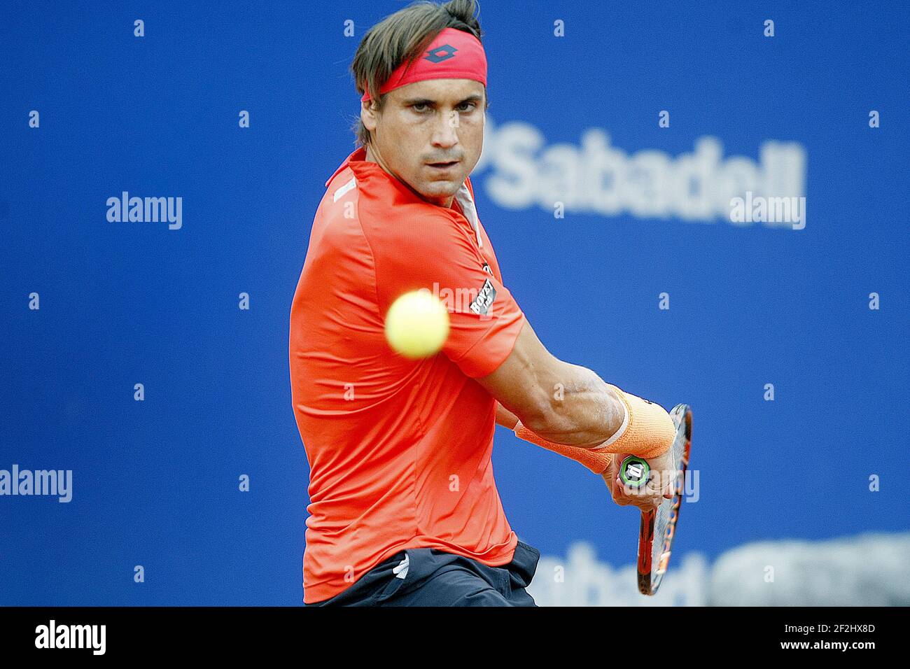 David Ferrer during the Barcelona Open Tennis Tournament Conde de Godo ...