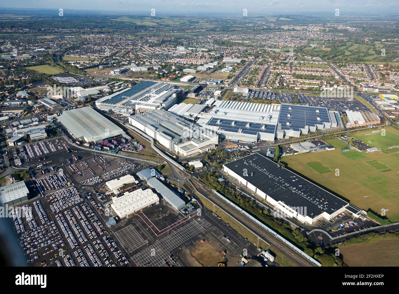 The BMW Mini plant in Oxford uk shot from the air. The Dreaming Spires ...