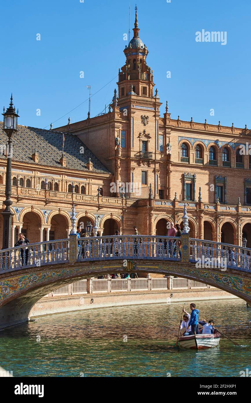 Plaza de España, Seville, Spain built for the Ibero-American Exposition ...