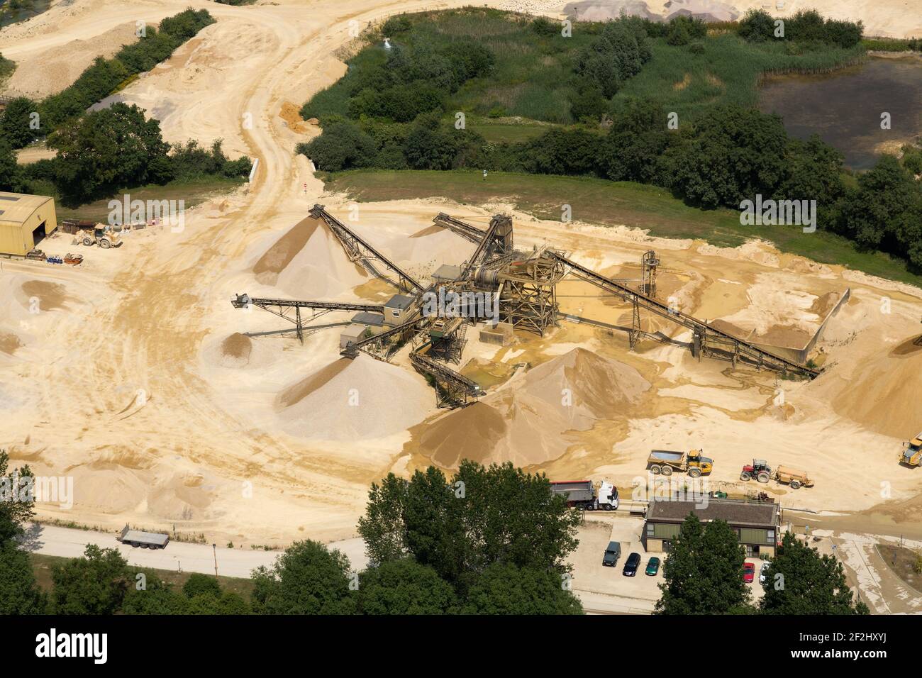Aerial shot of building materials reclamation plant Stock Photo - Alamy
